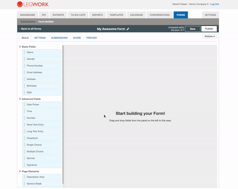 Building a Form – Legwork