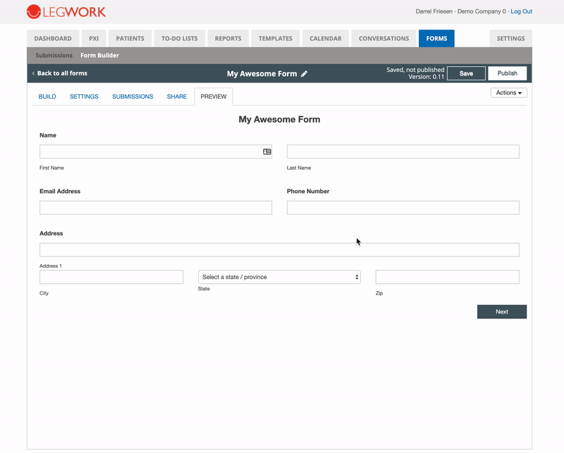 Building A Form Legwork
