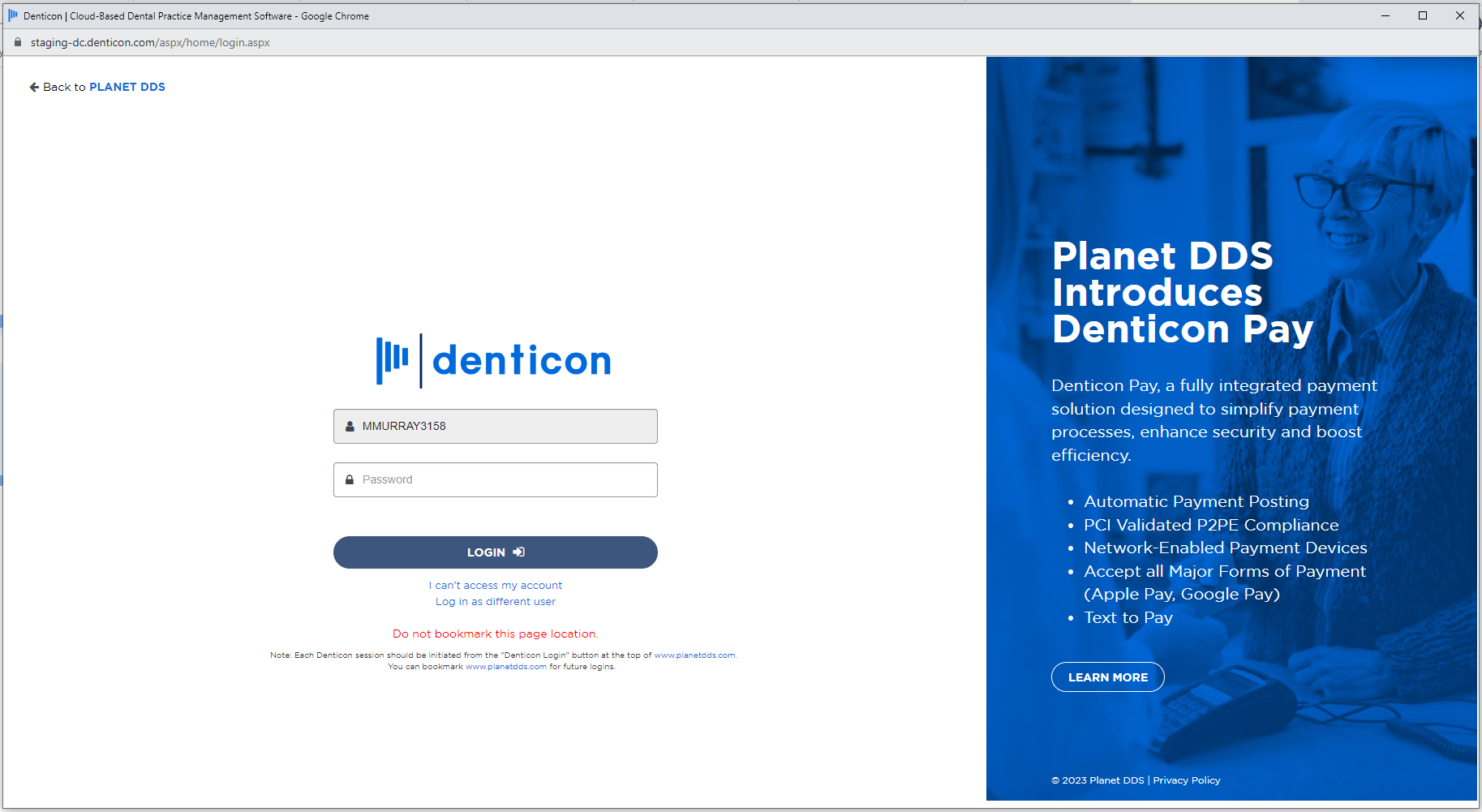 Denticon Login Update 10/05/2023 – Legwork