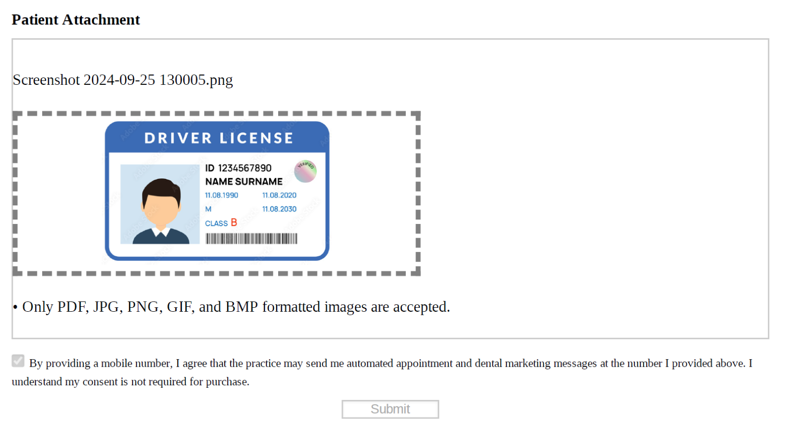 When patients complete our paperless forms, are they able to upload an attachment? – Legwork